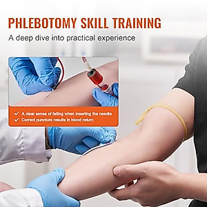 VEVOR Intravenous Practice Arm Kit Made of PVC Latex Material Phlebotomy Arm with Infusion Stand Practice Arm for Phlebotomy with a Storage Handbag IV Practice Arm Kit for Venipuncture Practice