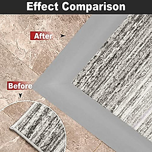 10Ft Carpet Floor Transition Strip, Self Adhesive Floor Edging Trim Strip, PVC Threshold Cover for Doorway, Floor Divider Strip Suitable for Threshold Transitions with a Height Less Than 5 mm - Gray