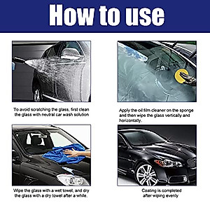 KCRPM Pushue Car Glass Oil Film Remover, 150G Glass Oil Film Remover for Car, Car Glass Oil Film Remover, Car Cleaner Glass Oil Film Remover Windshields Cleaning Liquid (1Set)