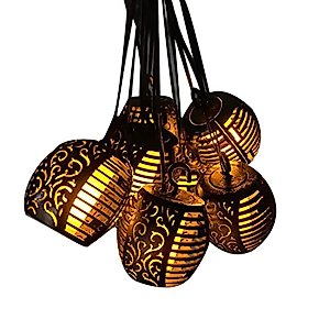 Pasotim LED Solar Lanterns Outdoors Solar Garden Waterproof Lantern Flickering Lamp(6Ball)