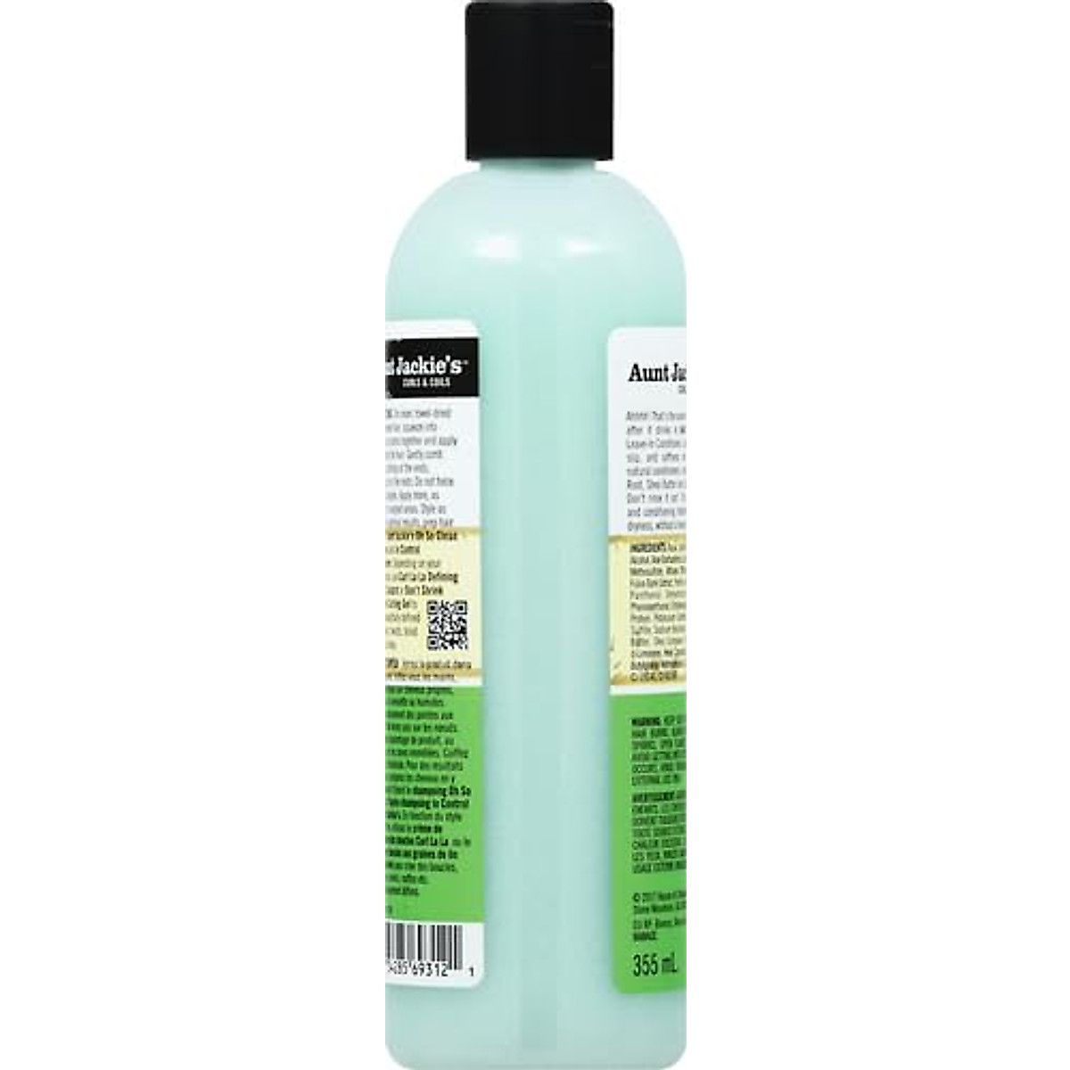 Aunt Jackie's Curls and Coils Quench Moisture Intensive Leave-In Hair Conditioner for Natural Curls, Coils and Waves, Enriched with Shea Butter, 12 oz