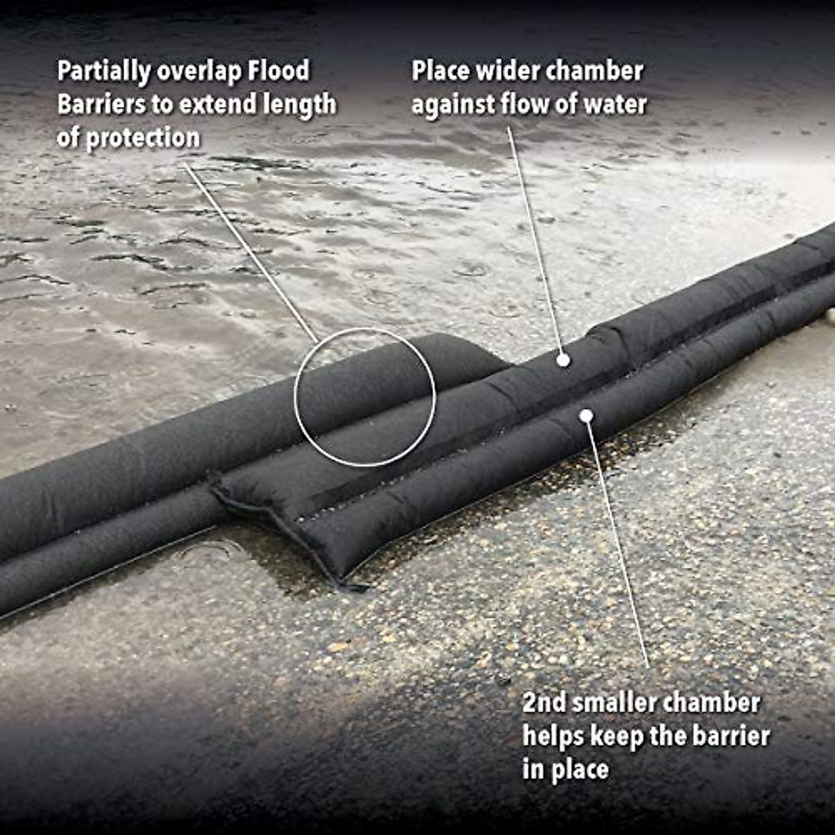 Quick Dam QD65-16 Flood Barrier, 16 Pack, Black