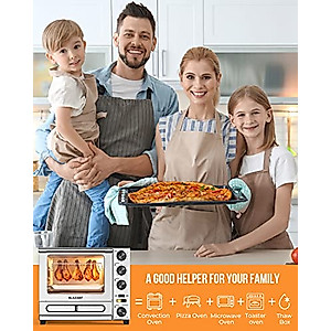Toaster Oven Countertop, Dual Zone Toaster Oven Air Fryer Combo 29QT/28L Extra Large Capacity with 12 Inch Pizza Oven for Indoor (Max 550℉), for Roast Turkey, Stainless Steel Housing and Accessories Set, Quartz Heating Element(Good Heating Speed) BLAZANT