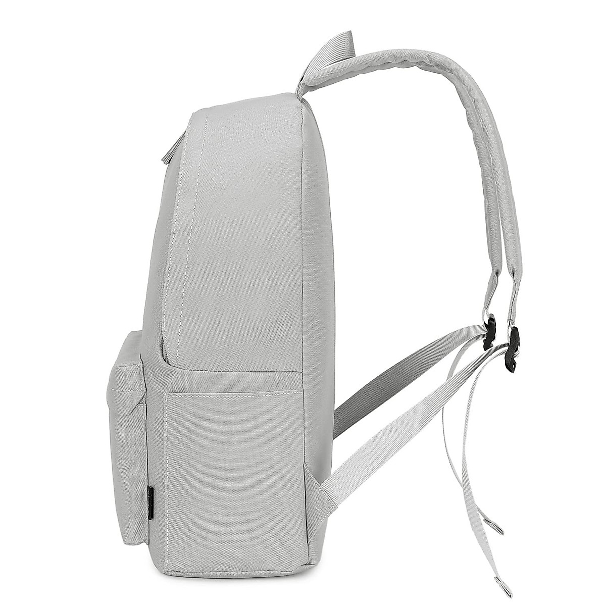 abshoo Lightweight Casual Unisex Backpack for School Solid Color Boobags (Light Grey)