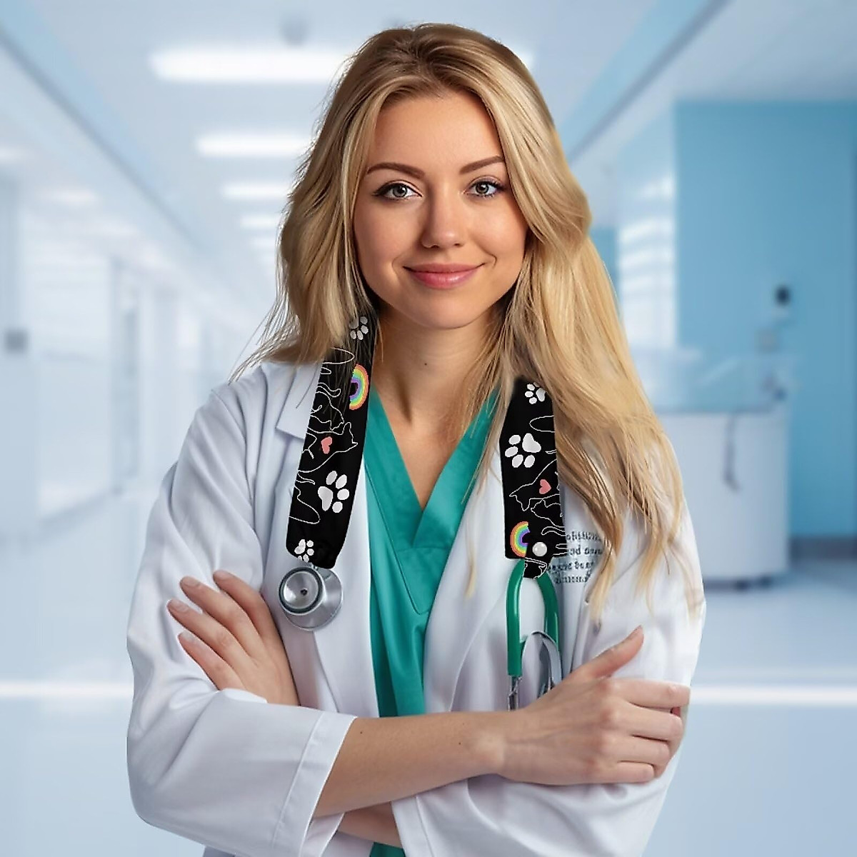 Luarisgur Black Stethoscope Cover Dog Paw Print Stethoscope Sleeve 2 Pack Stethoscope Protective Cover Cute Stethoscope Cover Sleeve Nurse Gifts for Women