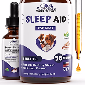 Natural Dog Sleep Aid - Sleep Aid for Dogs - Dog Melatonin - Promotes Deep, Restful Sleep in Dogs - Melatonin for Dogs - Dog Calming - Calming for Dogs - Dog Anxiety Relief - 1 fl oz