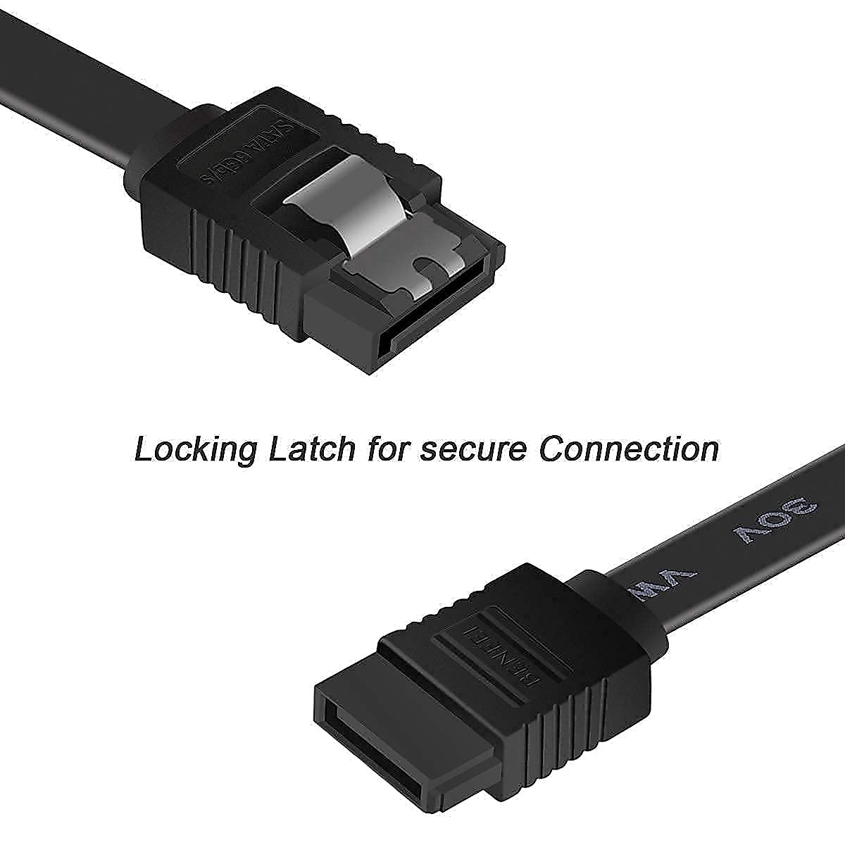 BENFEI SATA Cable III, 3 Pack SATA Cable III 6Gbps Straight HDD SDD Data Cable with Locking Latch 18 Inch Compatible for SATA HDD, SSD, CD Driver, CD Writer - Black