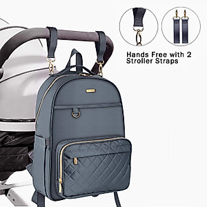 LANDICI Diaper Bag Backpack, Multifunction Travel Back Pack Maternity Baby Changing Bags with Changing Station and USB Charging Port for Mom Dad Boy Girl, Large Capacity, Waterproof, Black