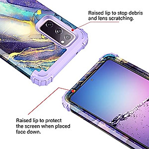 Rancase for Galaxy S20 FE 5G Case,Three Layer Heavy Duty Shockproof Protection Hard Plastic Bumper +Soft Silicone Rubber Protective Case for Samsung Galaxy S20 FE 5G,Purple