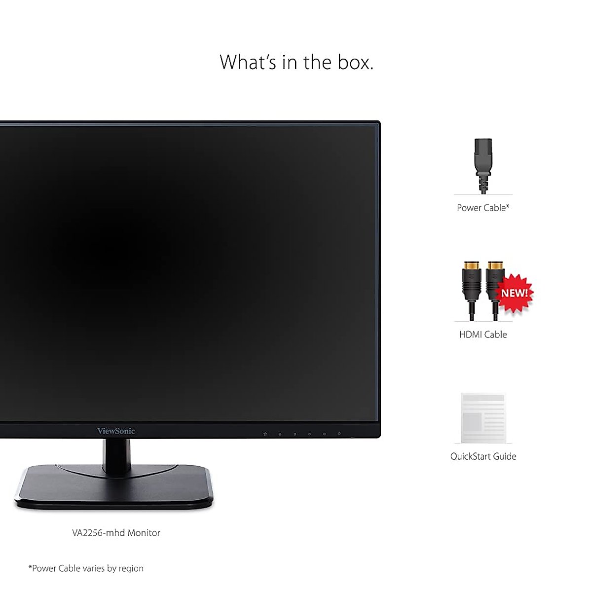 ViewSonic VA2256-MHD 22 Inch IPS 1080p Monitor with FreeSync, HDMI, DisplayPort and VGA Inputs for Home and Office