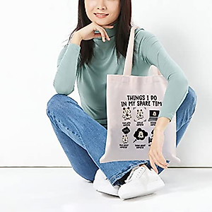 CMNIM Best Hamster Mom Ever Tote Bag Things I Do In My Spare Time Hamster Pet Owner Gifts for Hamster Lover Reusable Shopping Bag (Beat Hamster Mom Ever Tote Bag)