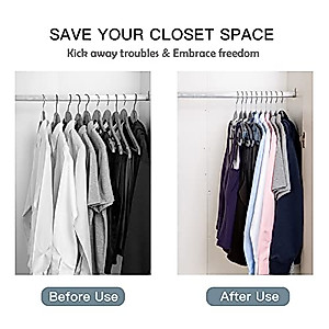 Cimlord 50PC Neck Saver Coat Hanger - Thin Space Saving Clothes Hangers with Non-Slip Rubber Pad, Closet Suit Hangers for Clothing, Pants, Jeans, Durable Plastic Gray Slim Hanger