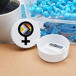 'Pride Flag on Female Symbol' Compact Pencil Sharpener (PS00035563)