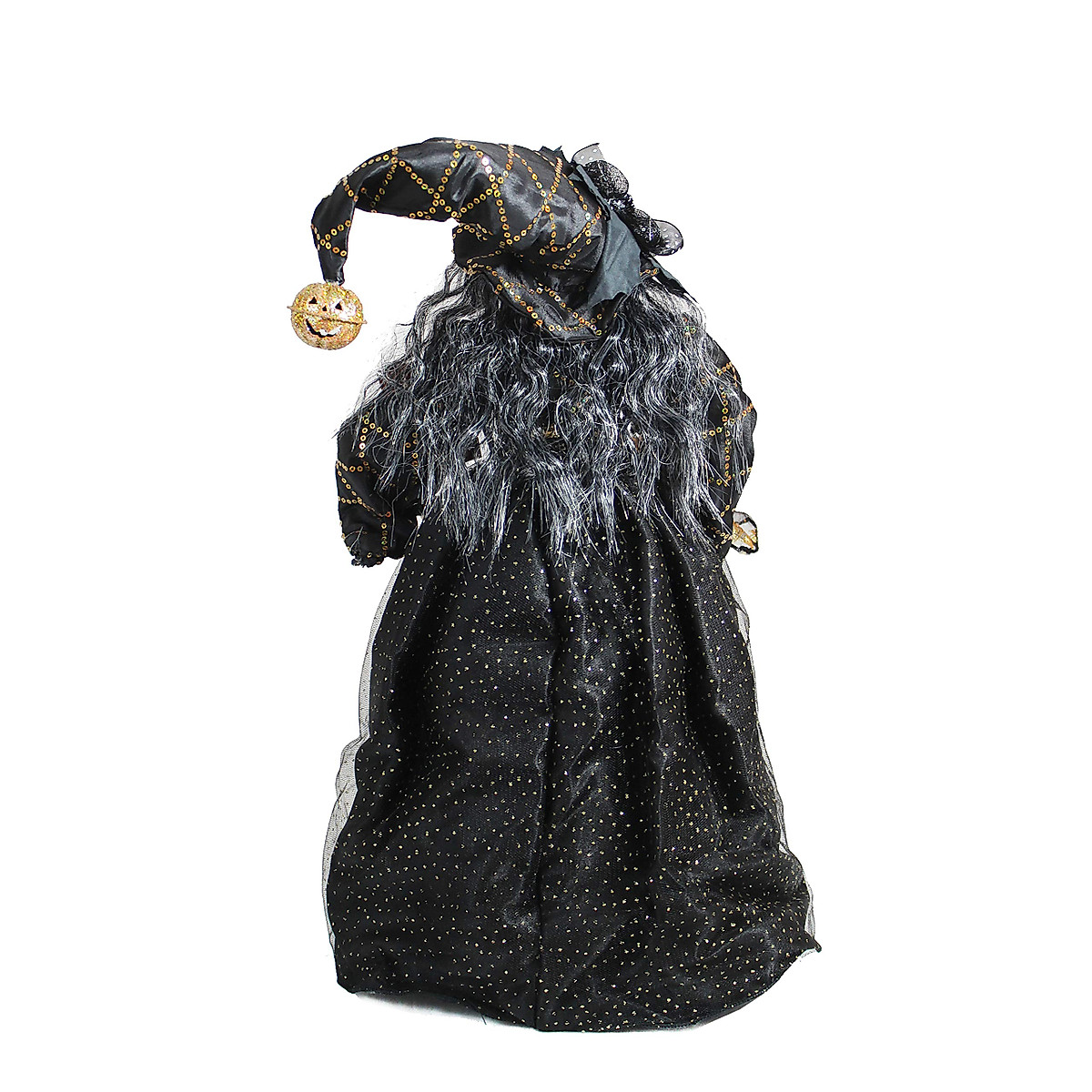 Windy Hill Collection 18" Black Bat & Pumpkin Tabletop Fabric Halloween Fall Harvest Witch Collectible Figure Figurine Plastic Cone Body 911806