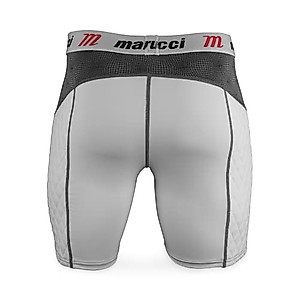 Marucci Mens Elite Shorts With Cup, X-large, White Sports, MASLCP-W-YXL, Youth Padded Slider, White, X-Large US