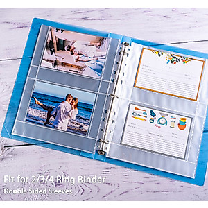 30 Pack 120 Pockets 4x6 Recipe Card Sleeves,3 Ring Binder Recipe Card Protector Pages,Double Sided 2 Pocket Refill Sheets for Recipe Book, 8.5x11 Inch Top Loading Clear Sleeve Sheets
