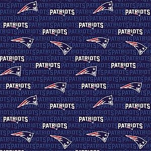 New England Patriots Cotton Fabric - NFL Team Logo Cotton Fabric by The Yard, Fat Quarter, Half Yard, 1 Yard, 2 Yard Cuts