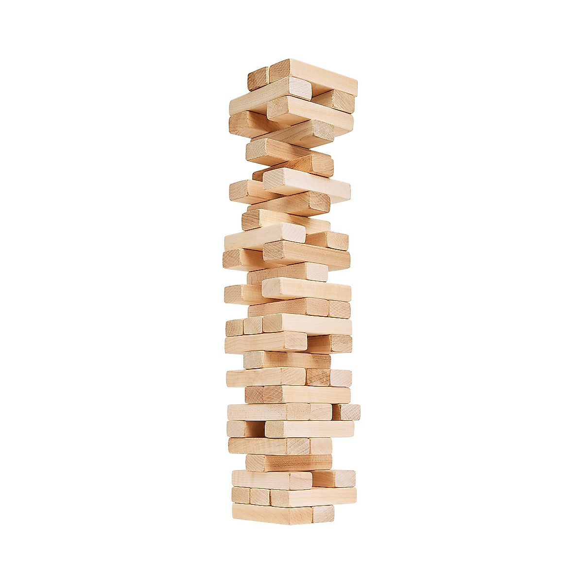 Pennsylvania Woodworks Maple Tumble Tower Game - Heavy Duty Timber Tower Wooden Block Set - Stackable Hardwood Blocks - Tabletop & Outdoor Family Games - Maple Hardwood