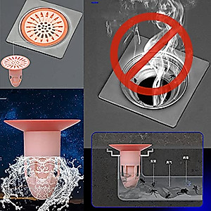 Shower Floor Drain Backflow Preventer Valve Sewer Core Drainage Insert Drain Plug Hair Catcher Gas Sealer Floor Strainer Trap Seal (Black-2Pack)