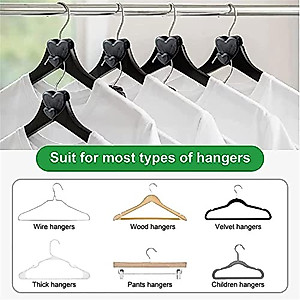 Space Triangles for Hangers, 12 Pcs Space Saving Closet Organizers and Storage Shelves Hanger Extender for Heavy Duty Cascading Connection Hook (Heart Shape)