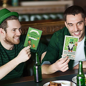 Zonon 24 Pieces St Patrick's Day Card with Envelope Green Shamrock Irish St Patrick's Day Cards Assorted Greeting Cards for Home