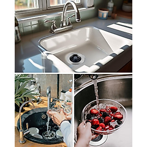 Hibbent Universal 3 in 1 Metal Kitchen Sink Drain Strainer, Upgraded Stainless Steel Drain Stopper Combo, Pop Up Sink Stopper, Anti-Clogging Basket Strainer with Handle for US Standard 3-1/2" Drain