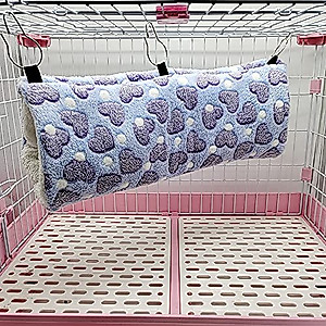 QIPINPU Ferret Hammock for Small Animals, Hanging Tunnel Tube Rat Toy (Purple-Star)