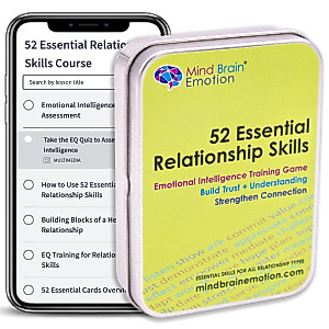52 Essential Emotional Intelligence Training - Relationship Skills Card Game for Empathy, Trust Building Activities, Conversation Starters, Team Icebreaker Tools - by Harvard Researcher