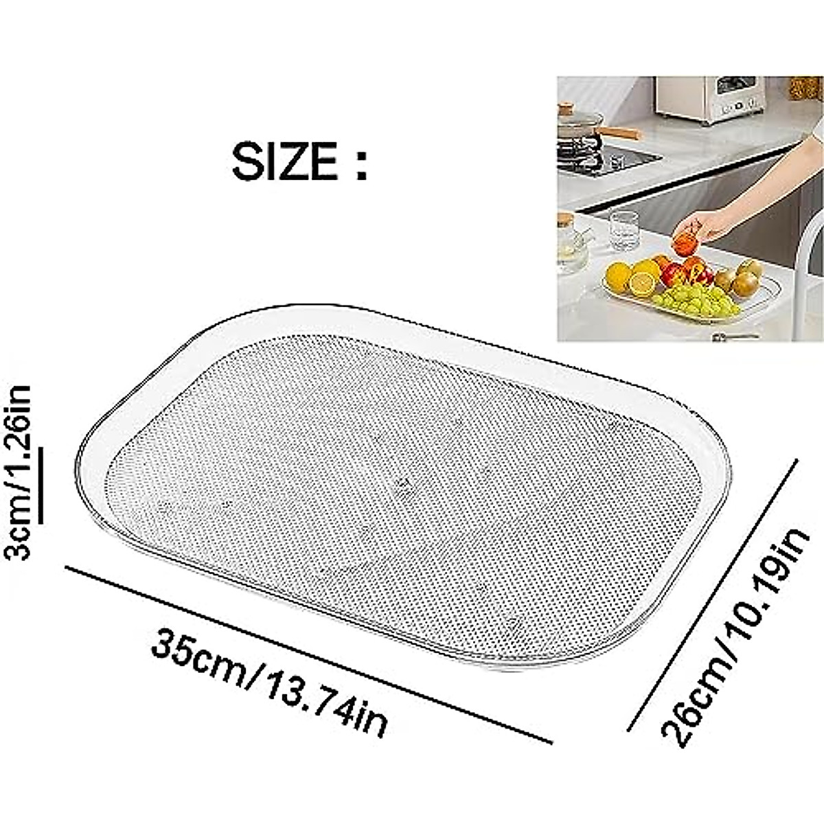 Square Lazy Susan for Refrigerator, Lazy Susan Turntable Organizer for Refrigerator, Countertop Condiment Storage Rack, Household Rotating Storage Rack for Kitchen. (13.8 X 10.2 in)