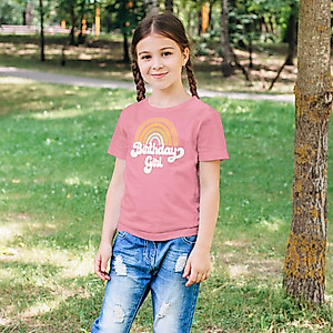 Retro Rainbow Birthday Girl Colorful Shirts for Baby and Toddler Girls Birthday Outfits Mavue Shirt Medium