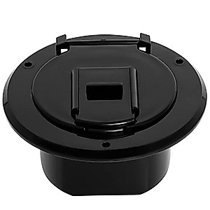Foifatt RV Cable Hatch 4 1/4-inch Round for 30 Amp Camper Electric Cords Replacement Deluxe Round Electric Cable Hatch Cover (Black)