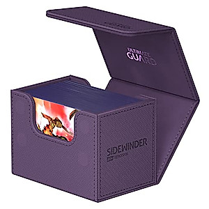 Ultimate Guard Sidewinder 80+, Deck Box for 80 Double-Sleeved TCG Cards, Purple, Magnetic Closure & Microfiber Inner Lining for Secure Storage
