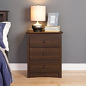 Prepac Fremont Nightstand, Tall 3-Drawer, Espresso