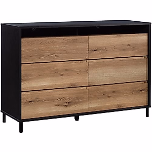Sauder Acadia Way Modern 6-Drawer Dresser in Raven Oak, Raven Oak Finish