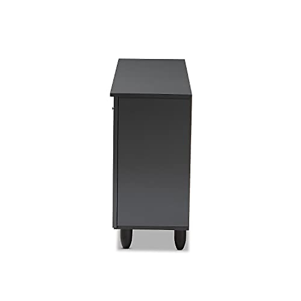 Baxton Studio Winda 3-Door Shoe Storage Cabinet, Dark Gray (152-9167-Hit)