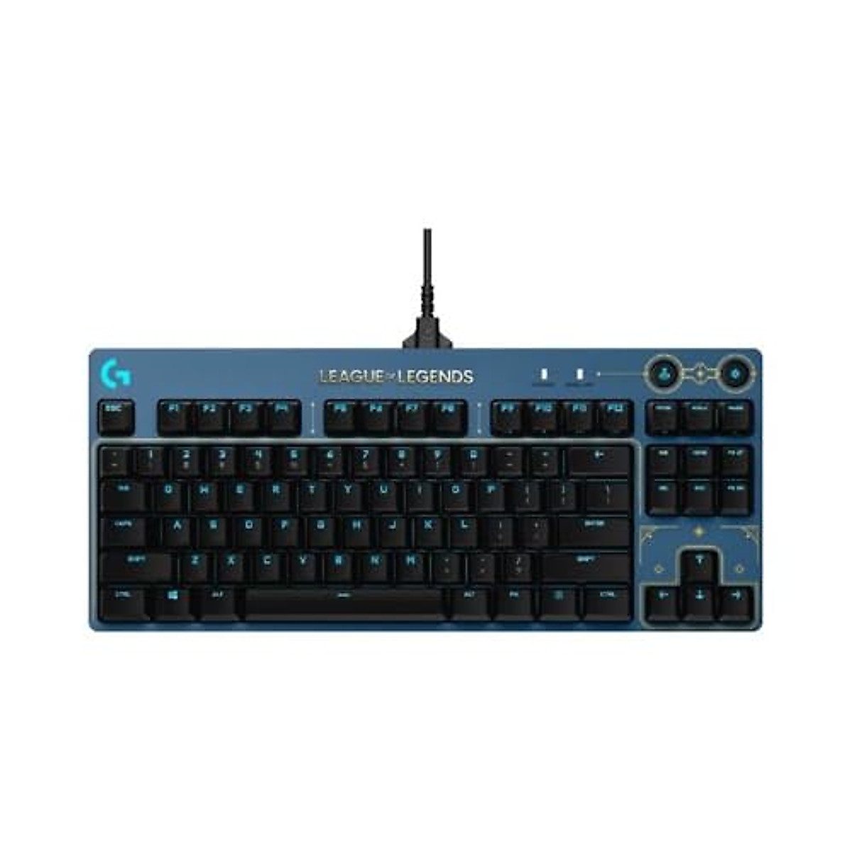 Logitech G PRO Mechanical GX Brown Tactile Switch Gaming Keyboard (League of Legends Edition) Bundle with Palm Rest and 4-Port USB 3.0 Hub (3 Items)