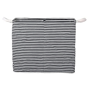 BIRDROCK HOME 112L Collapsible Double Laundry Hamper Basket - Grey & White Stripes Sorter Bin - Compact Dirty Clothes Organizer Bag - Divided Section