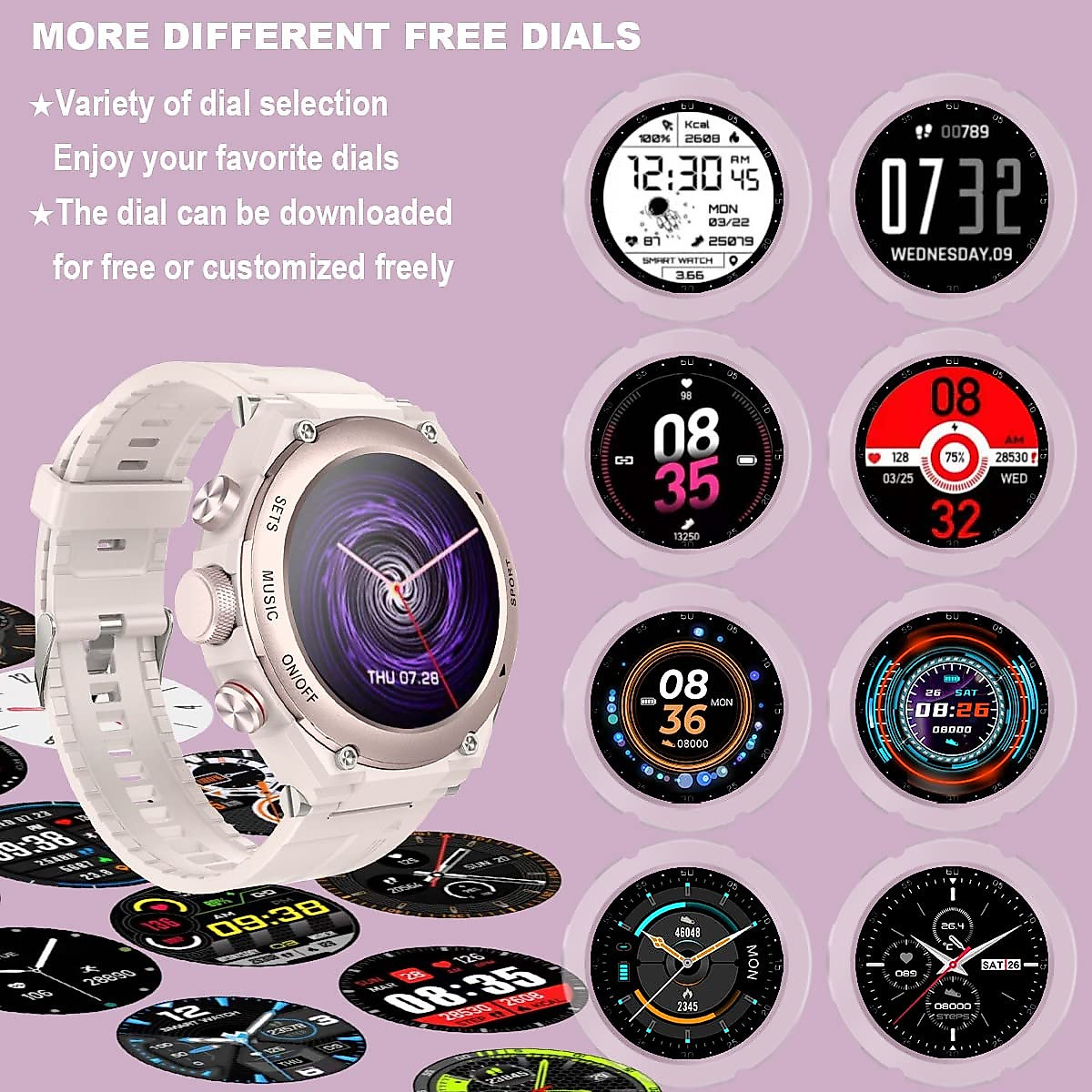 Desong Smart Watch with Earbuds, 3 in 1 Round Fitness Tracker,1.28inch Smartwatch for Men,Answer/Make Call,Recording,Sleep Monitor,Sports Smart Watch Long Time Standby