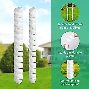 Watayo 4 Pcs Tree Trunk Protector-2 Size Plastic Spiral Tree Guard-Tree Bark Protector Tube Wraps to Protect Saplings Plants from Deer Rabbit Cats Rodents Mowers