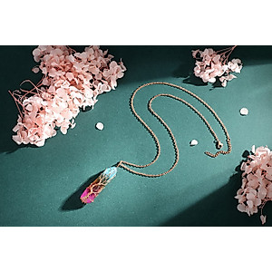 MAIBAOTA Chakra Necklace Life Tree Necklaces for Women Rainbow Necklace Natural Crystal Necklace Rold Plated Wire Wrapped Stone Pendant Necklace