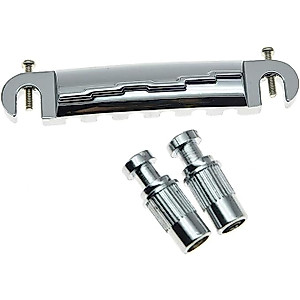 Dopro Chrome Electric Guitar Wrap Around Bridge Tailpiece for Les Paul LP Junior