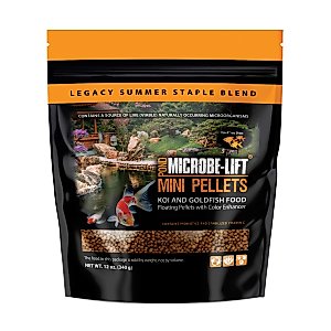 MICROBE-LIFT MLLMPSM Mini Floating Fish Food Pellets for Ponds, Water Gardens, and Fountains, for Small Live Goldfish and Koi, 12 Ounces