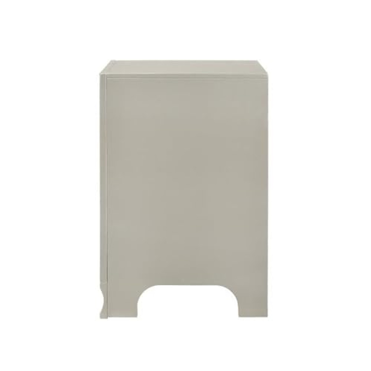 Pemberly Row 2-Drawer Contemporary Wood Nightstand Metallic Silver