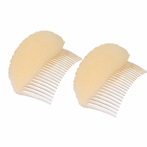 2Pcs Charming Bump It Up Volume Inserts Hair Comb Do Beehive Hair Stick Bun Maker Tool Hair Base Styling Accessories for Women Lady Girl (Beige)