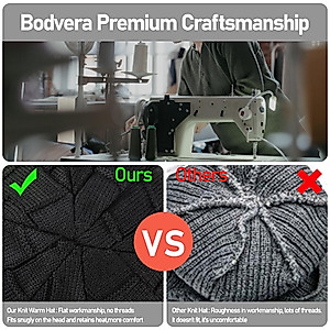 Bodvera Unisex Winter Knit Wool Warm Hat Soft Slouchy Beanie Skully Cap in 3 color, One Size, Black