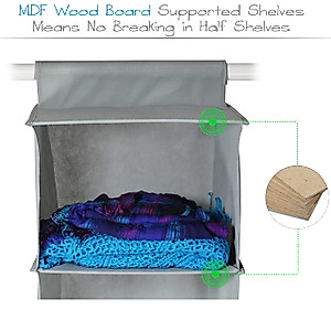 Mighty Tidy Home 12-Shelf Hanging Closet Storage 2-Pack Combo | Extra Thick and Sturdy | 2-Pack Combo, 12 Shelves Total | Space Saving Storage Holder for Wardrobe Closet (Grey)