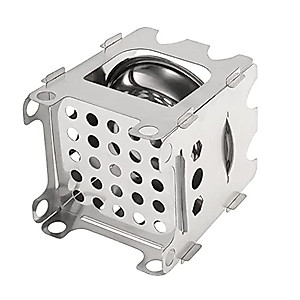 TWDYC Outdoor Camping Stove Portable Ultralight Folding Wood Stove Pocket Camping Fishing Hiking Outdoor Stove (Color : Stainless Steel)