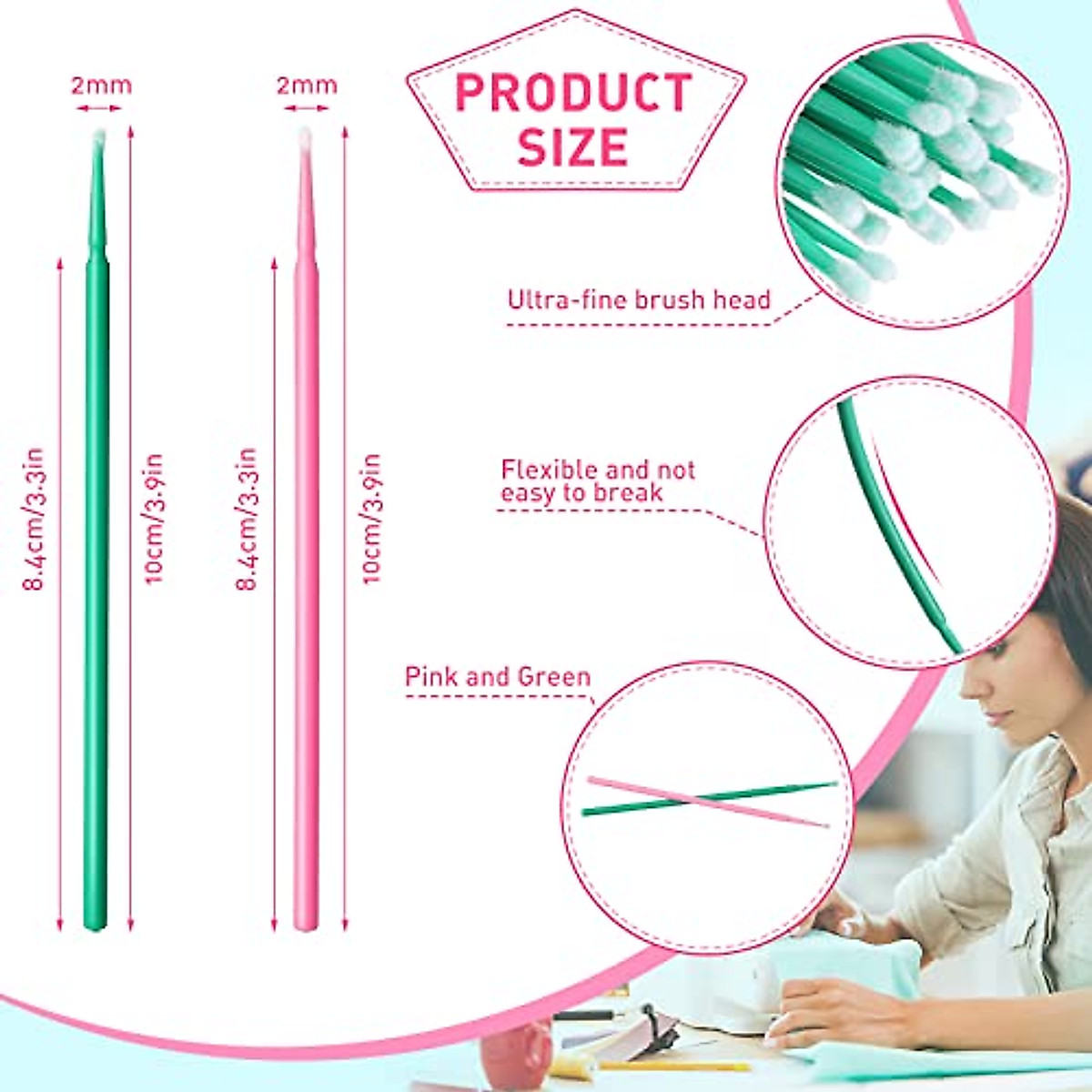 200 Pieces Sewing Machine Cleaning Brushes Disposable Clean Swabs Pointed Tips Cleaning Swabs Sewing Tool Multi Purpose Cleaning Swab Sticks for Paint Sewing Machine