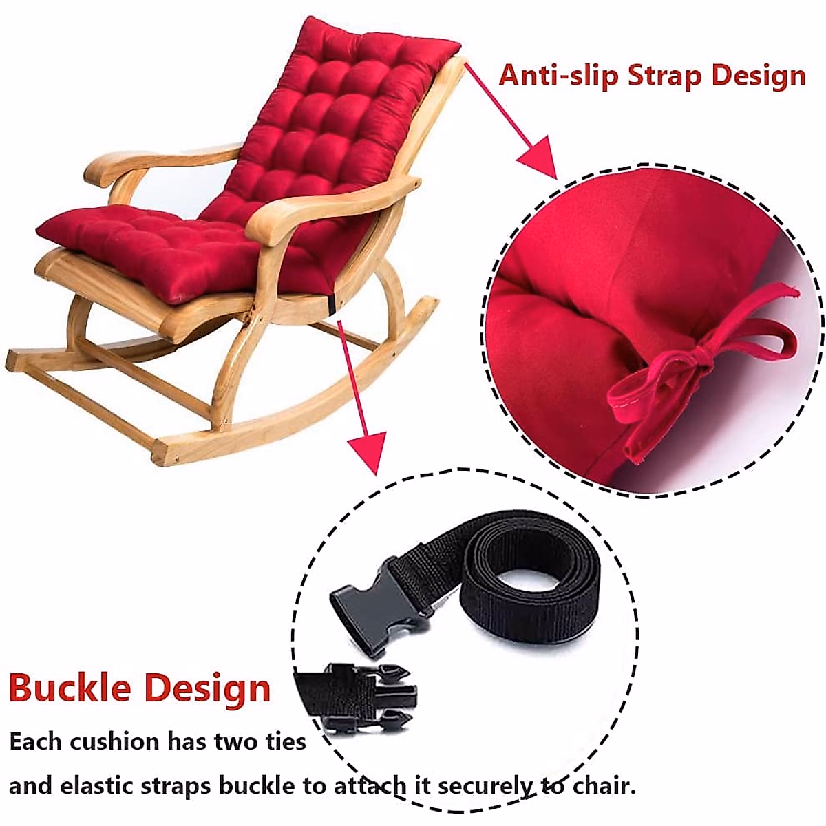 SPIOKLFD Sun Lounger Chair Cushions, 47-inch x 19.7-inch, Cotton, Expanded Polyethylene, Outdoor, Contemporary, Gray, Rectangular, Washable, Durable, Breathable, Soft