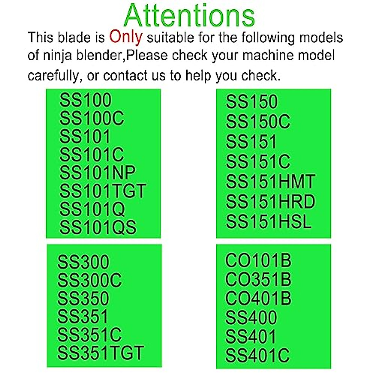 [ New Model] Replacement blender Blade for Ninja Accessories, Only Compatible with Nutri Ninja Foodi Power Blender SS150,SS151,SS300, SS350,SS351, SS351TGT, CO351B, SS100, SS101, SS101C, CO101B